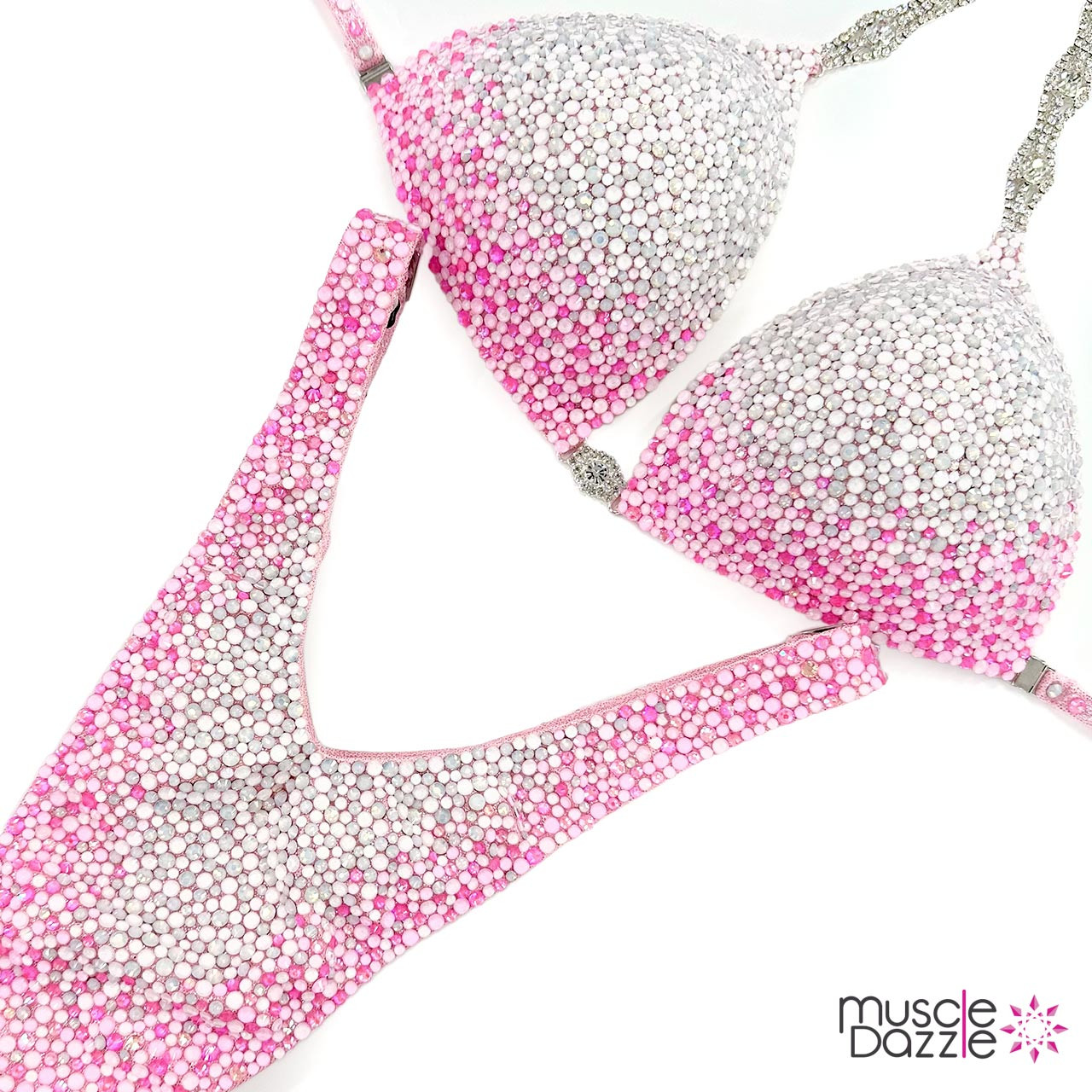 Muscle Dazzle's Chic Pink Frost Figure Suit