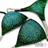Turquoise Bikini Competition Suit | Blue Green Crystals