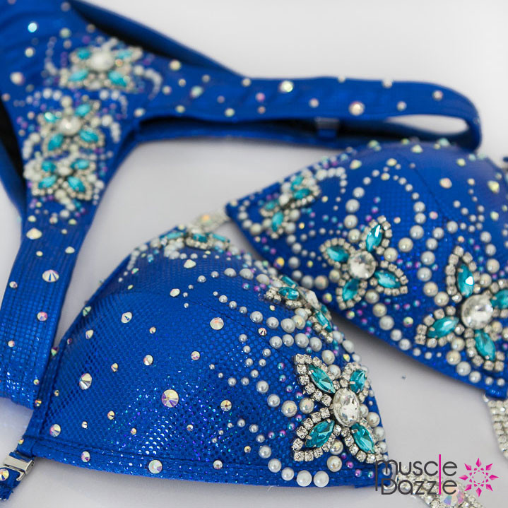 Blue figure competition suit (FS492) - Muscle Dazzle