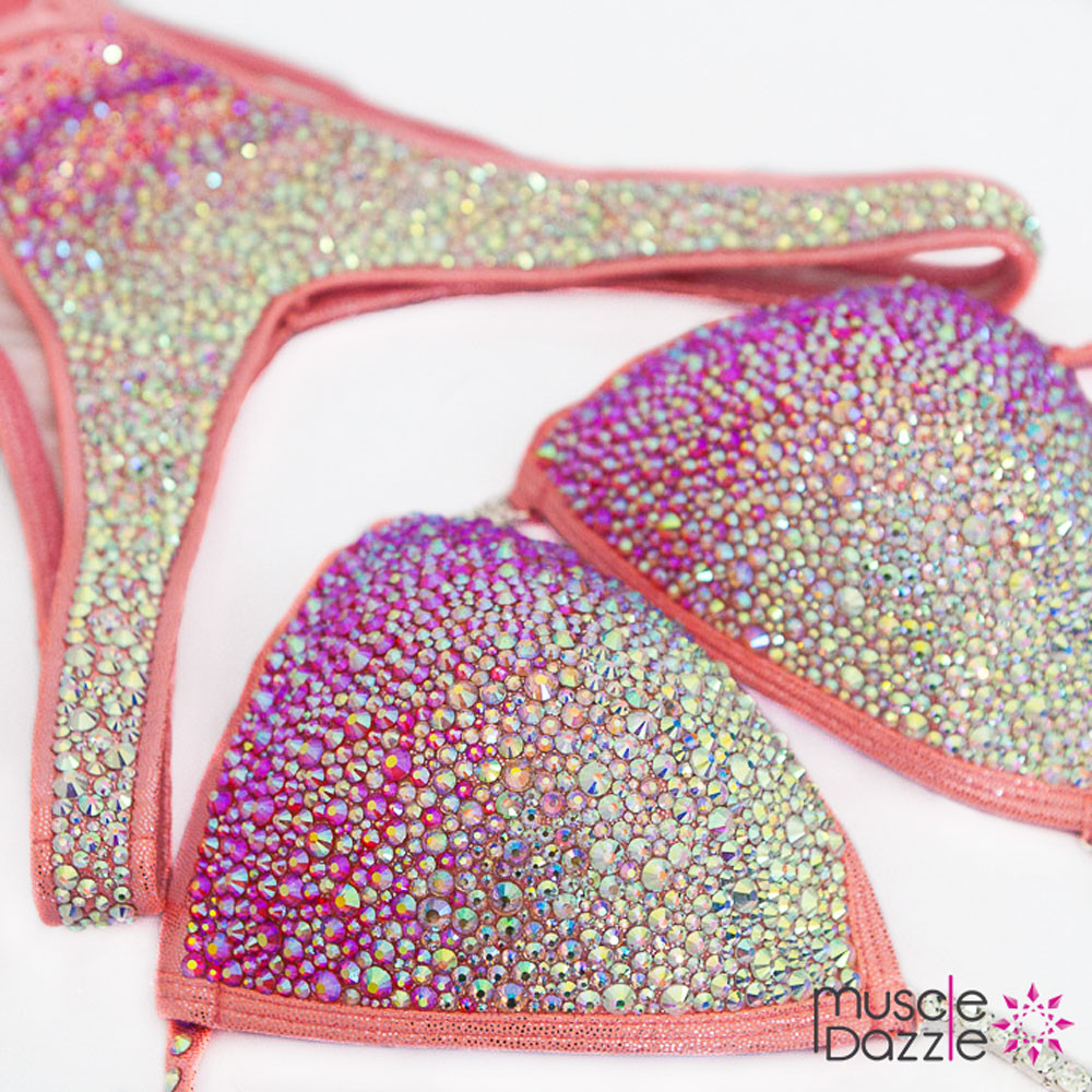 Peach Figure Competition Suit