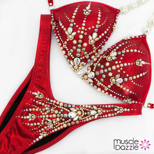 Raspberry Figure Competition Suit | Ombre Crystalling