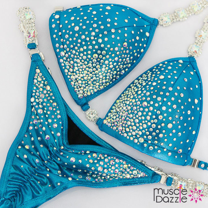 Light Blue Crystal Competition Suit | Affordable
