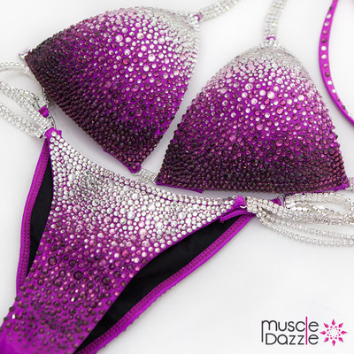 Purple Ombre Competition Bikini | Stunning Crystal Work