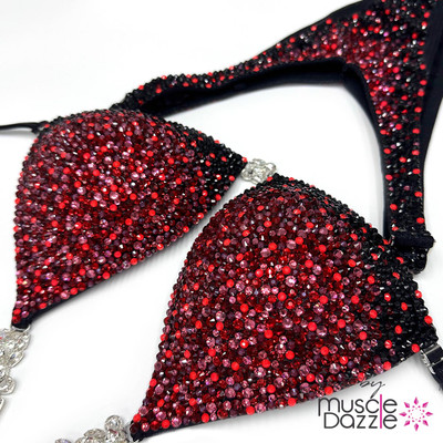 Beautiful Burgundy Suit for Figure Competitors | Muscle Dazzle