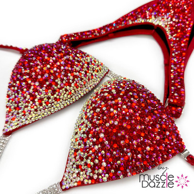 Unforgettable: Ruby Red Figure Posing Suit | Muscle Dazzle