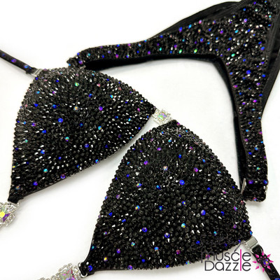 Pure Allure: Midnight Black Figure Competition Suit