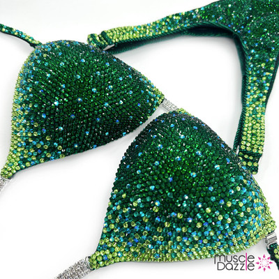Fabulous Green Figure Competition Suit | Muscle Dazzle's Finest