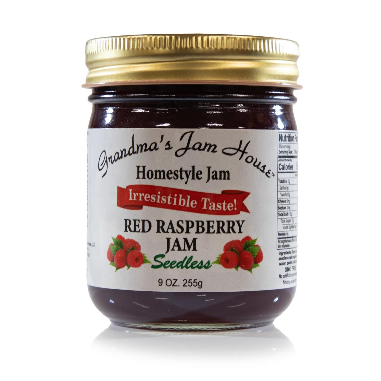 Grandma's Jam House Seedless Red Raspberry Jam 12/9oz