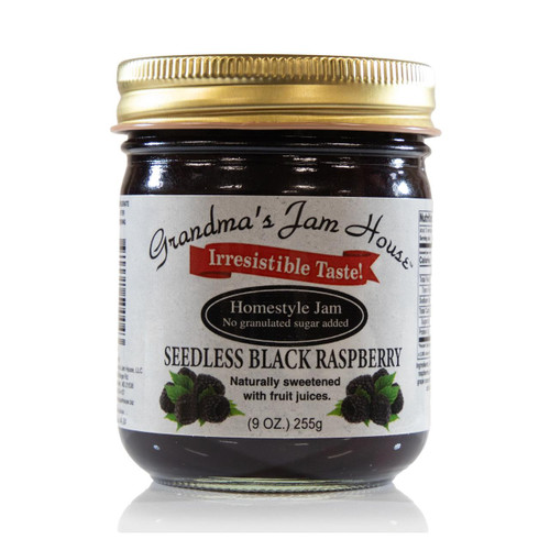 Low Sugar Black Raspberry Seedless Jam 12/9oz