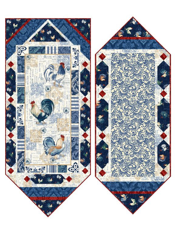 Roosters Make a Point Banner and Table Runner - Studio E Fabrics