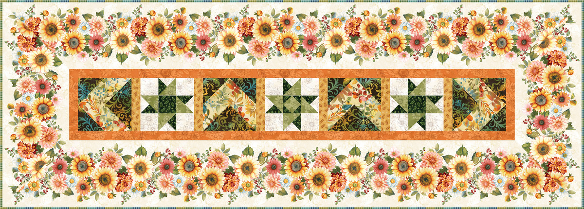 Baskets of Autumn Blessings - Autumn Blooms Runner - Studio E Fabrics