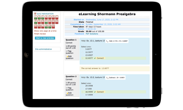 Shormann Pre-Algebra Self-Paced eLearning 12 Month Subscription ...