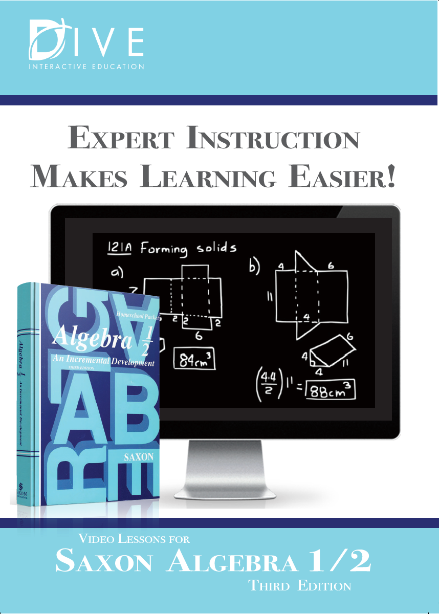 Saxon Algebra 1/2 - Shop For Math 8/7 (Pre-Algebra) | DIVE Interactive ...