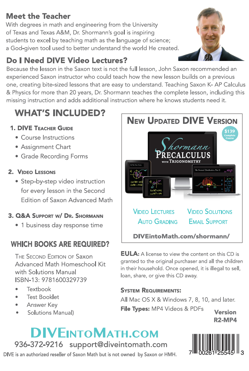 CD-ROM for Advanced Math, 2nd Edition - Digital Interactive Video Education