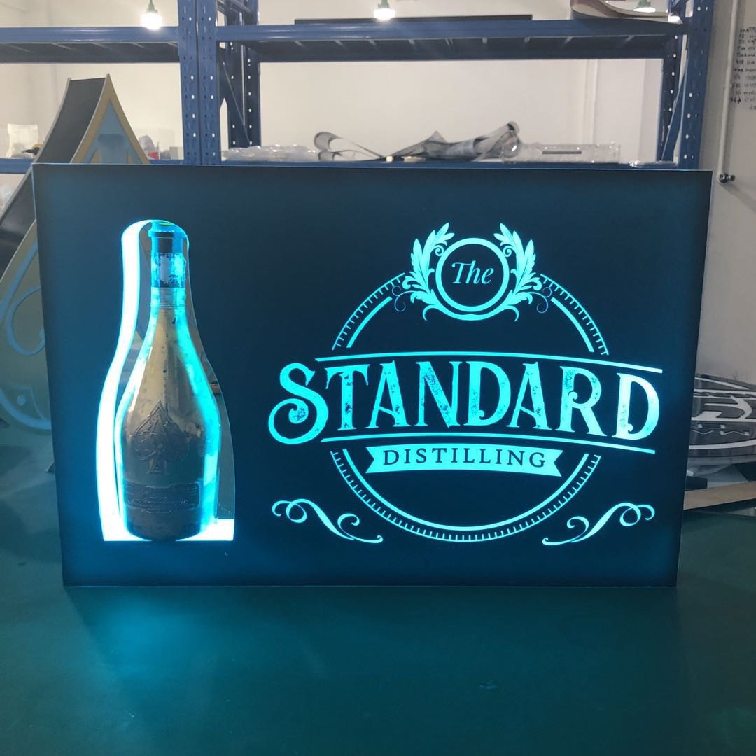 LED BOTTLE SERVICE SIGN CUSTOM LOGO - SINGLE BOTTLE HOLDER