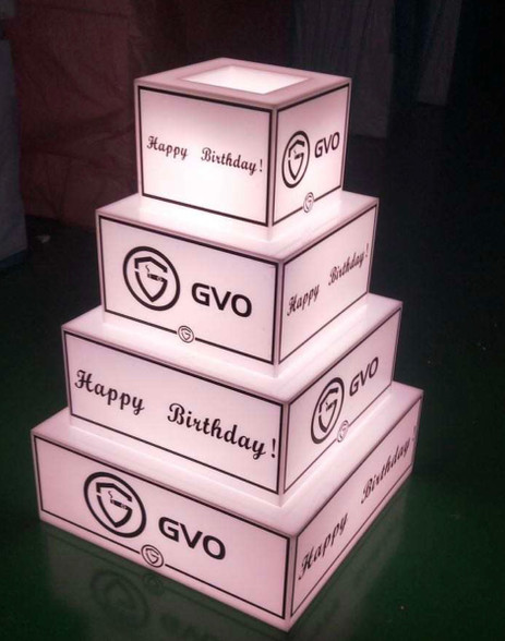 L.E.D CAKE - SQUARE LIGHT UP CAKE - BOTTLE SERVICE LED CAKE - CUSTOM LOGO