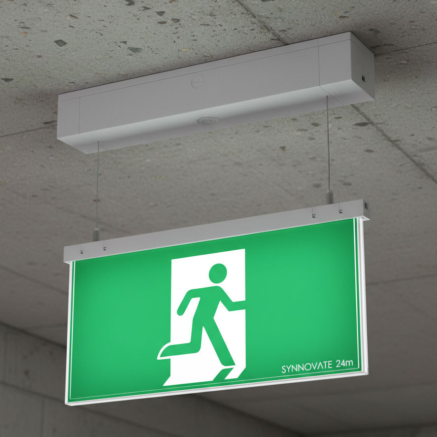 2W Emergency Exit Light Industrial Strength LED 24m Suspended 2 Hours ...