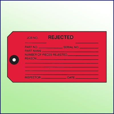 Quality Control Rejected Tag - Size 8 - Kenmore Label & Tag