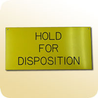 Hold for Disposition Label 4 x 2 - Kenmore Label & Tag