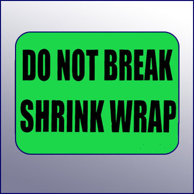 Do Not Double Stack/Do Not Break Shrink Wrap Label - Kenmore Label & Tag