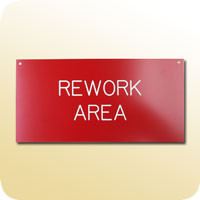 Rework Area Sign - Kenmore Label & Tag