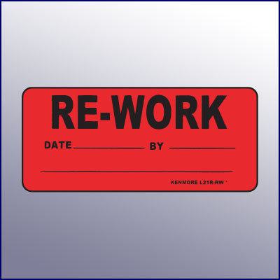 Re-work Label 4 x 2 - Kenmore Label & Tag