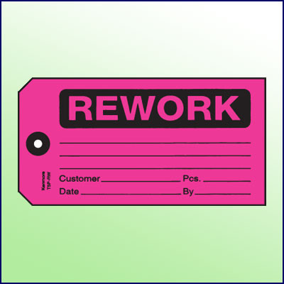 Rework Tag - Size 5 - Kenmore Label & Tag