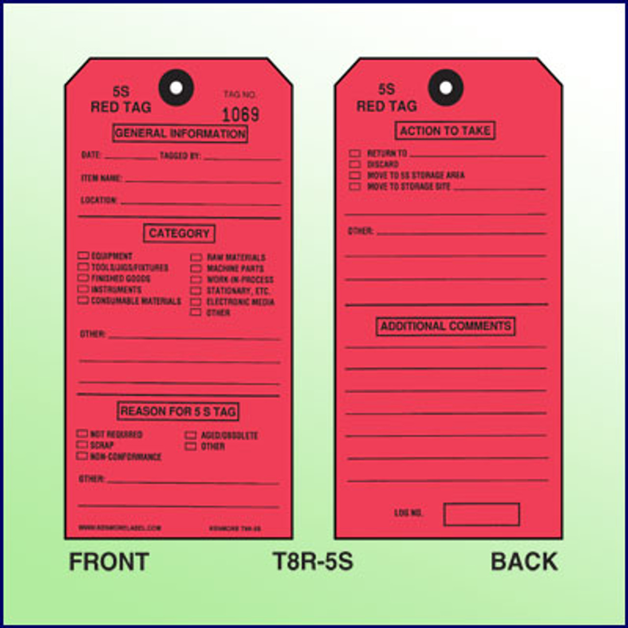 5S Red Tag Kenmore Label Tag 5S Red Tag Kenmore Label Tag