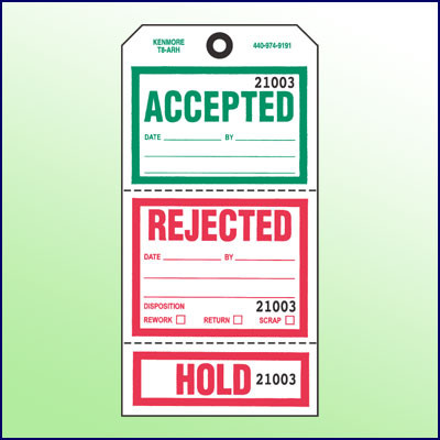 Quality Control Inspected/Hold for Inspection Tag (2 Section) w ...