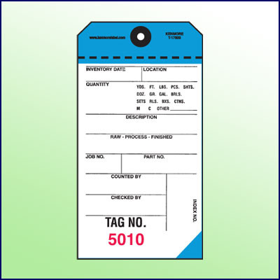 2Part NCR Tags (Green) - Kenmore Label & Tag