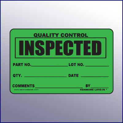 Accepted Quality Control Label 4 x 3 - Kenmore Label & Tag