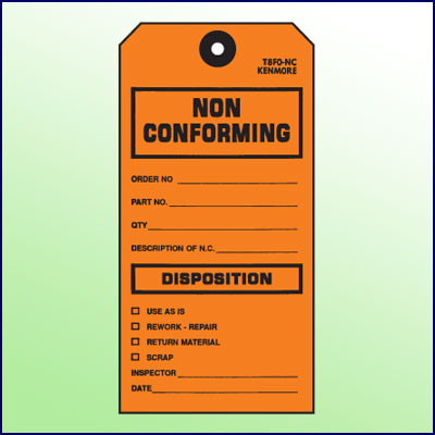 Non-Conformance Tag 3 Part - Kenmore Label & Tag