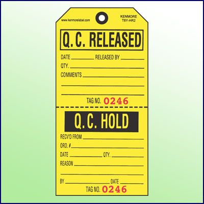 Rework Completed/ Rework Tag - Kenmore Label & Tag