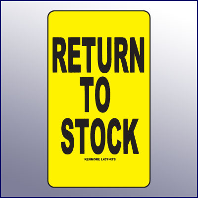 Return to Vendor Label - Kenmore Label & Tag