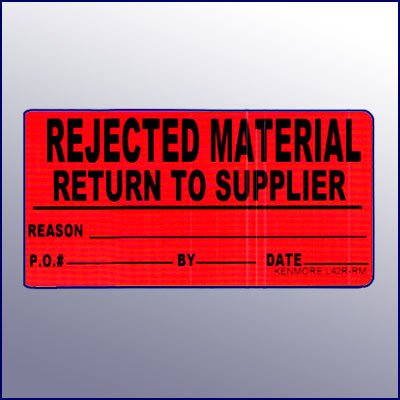 Return to Vendor Label - Kenmore Label & Tag