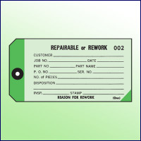 2-Part Repairable/Rework Tag - Kenmore Label & Tag