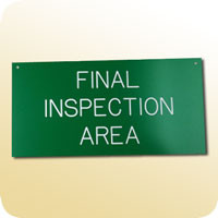 Final Inspection Area Sign - Kenmore Label & Tag