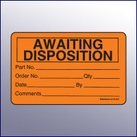 Awaiting Disposition Quality Assurance Label 4 x 3 - Kenmore Label & Tag