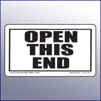Open This End Label - Kenmore Label & Tag