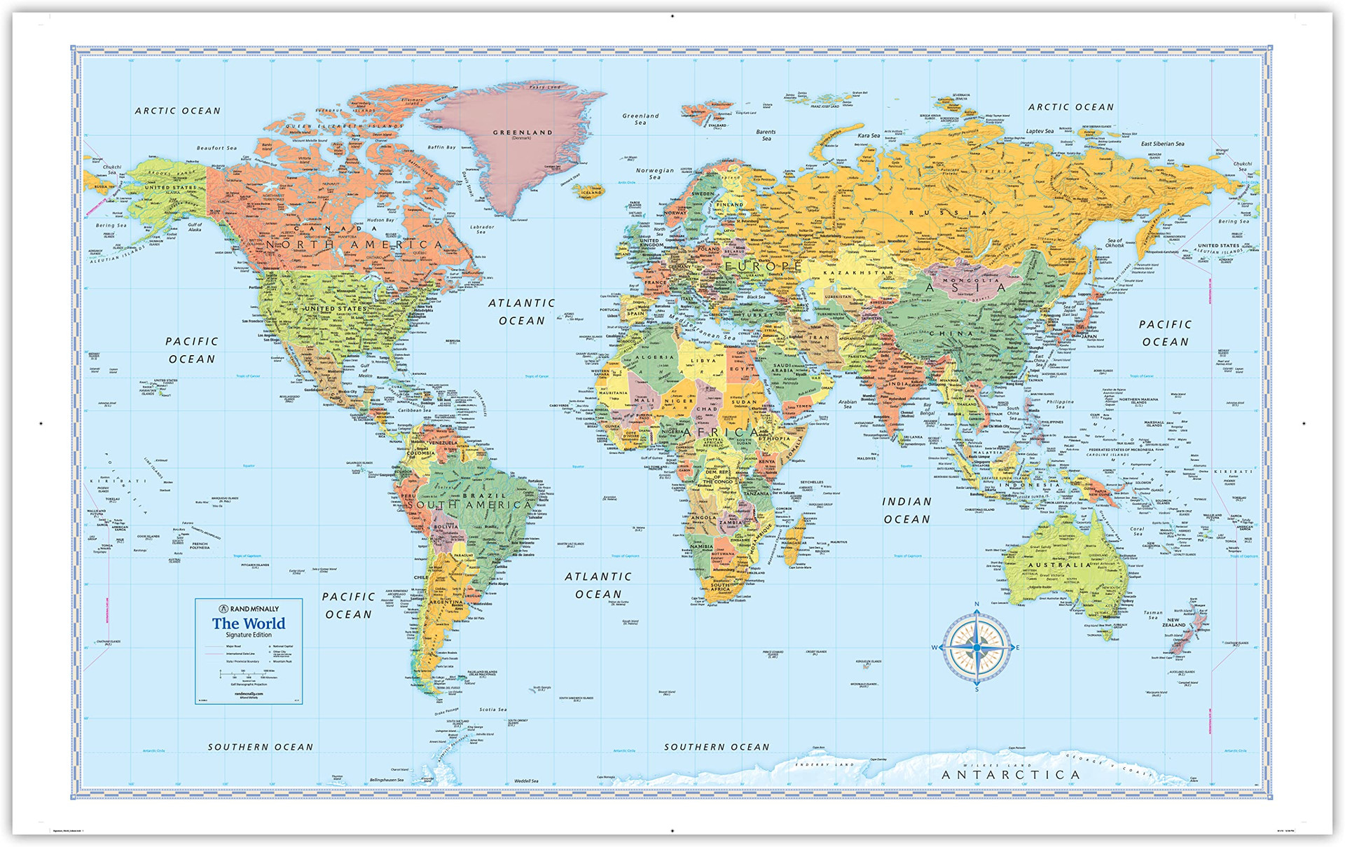World: Ready-to-Frame Wall Map (Rand McNally) - Gullion's Christian Supply