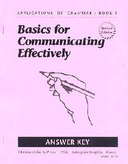 Applications Of Grammar Book 1 (Answer Key) - Gullion's Christian Supply