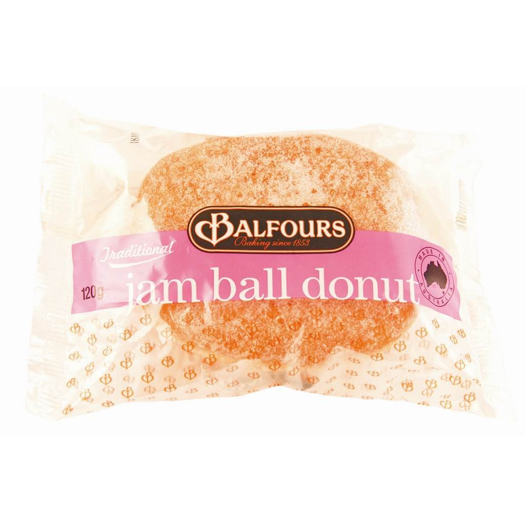 Balfours Donut Jam Ball (12x120g) - Borgo Wholesale Distribution