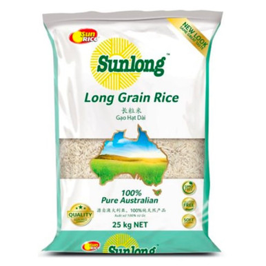 SunRice Sunlong Rice Long Grain (1x25kg) - Borgo Wholesale Distribution