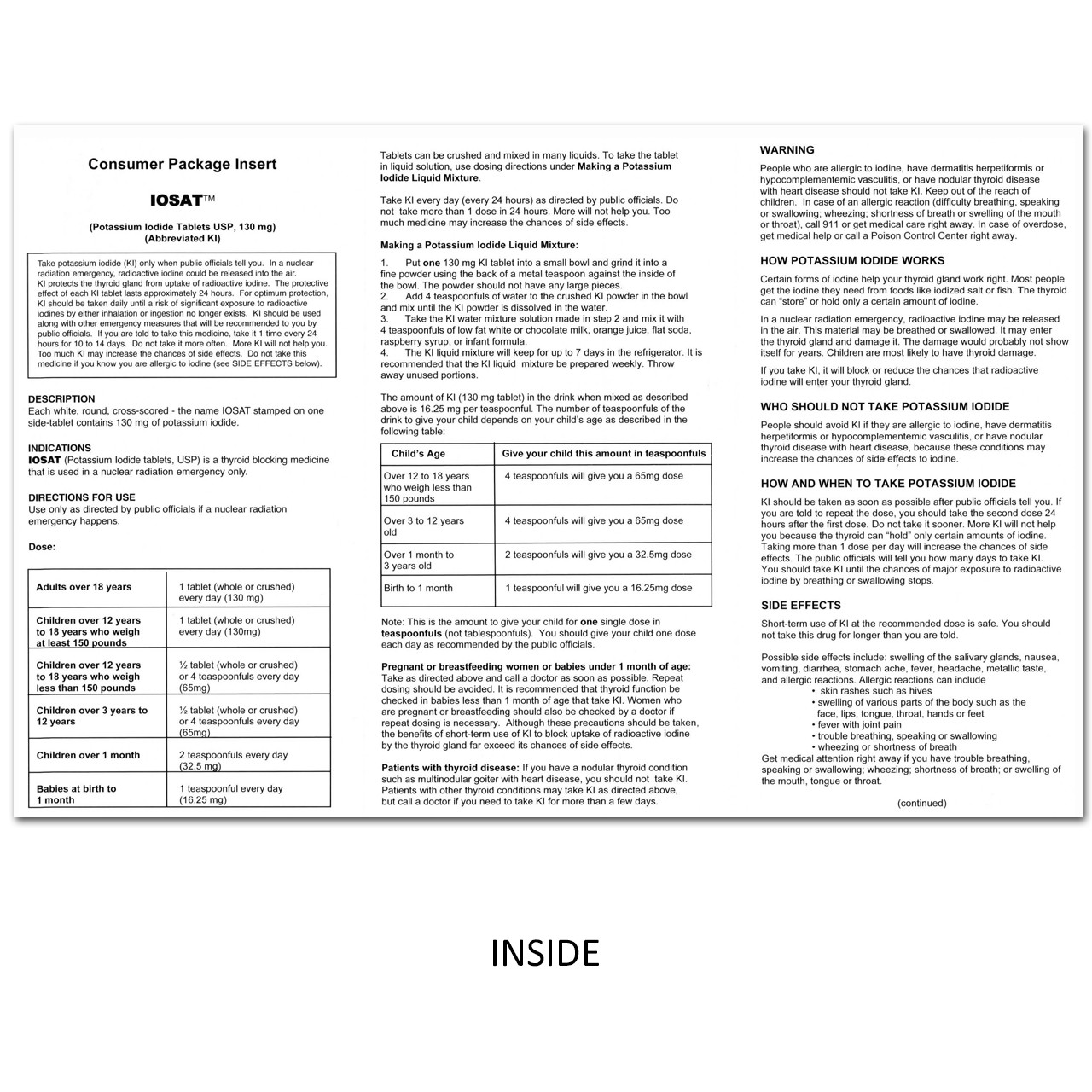 IOSAT Potassium Iodide Tablets | EmergencyKits.com