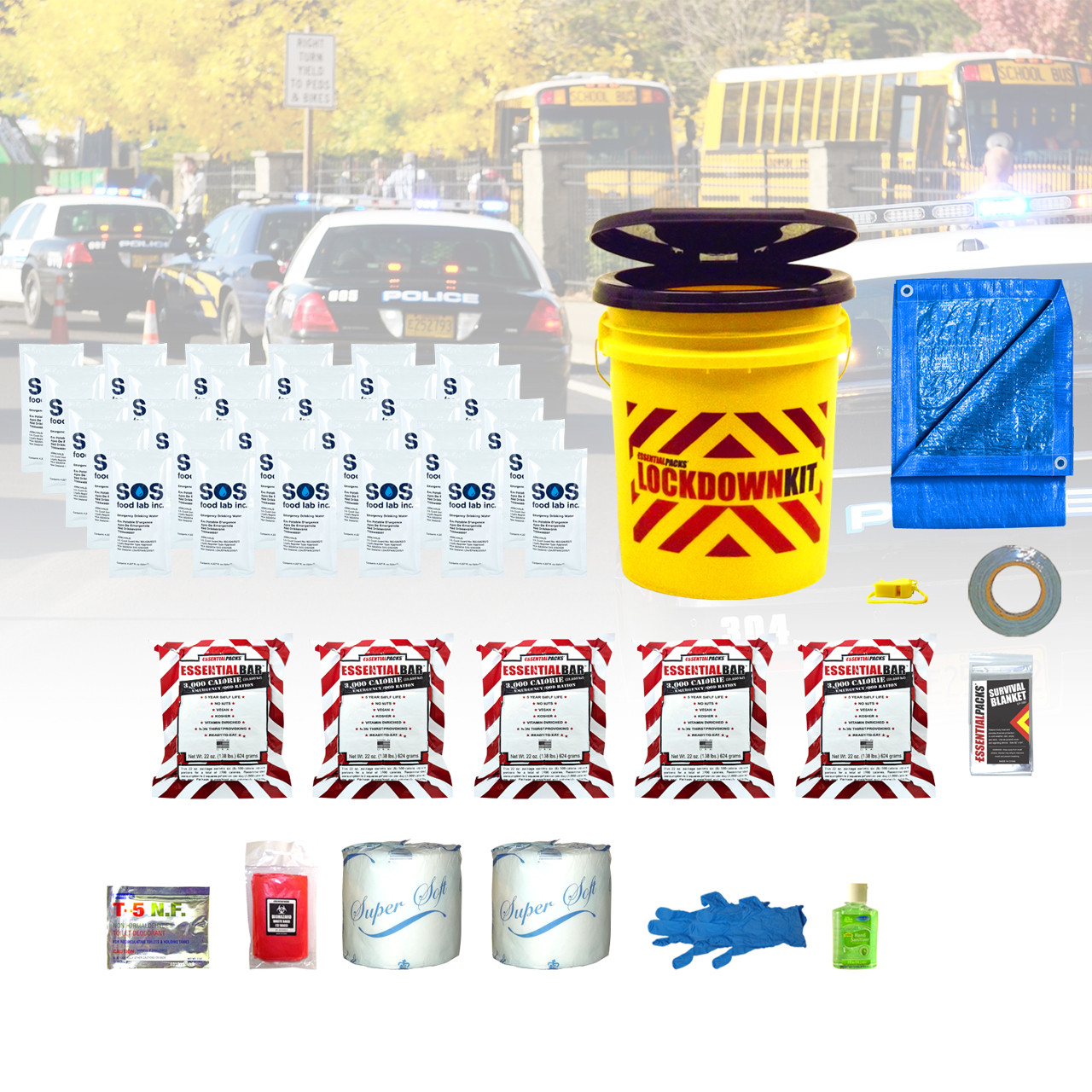 Deluxe Classroom Lockdown Kit (for 30 Students) - EmergencyKits.com