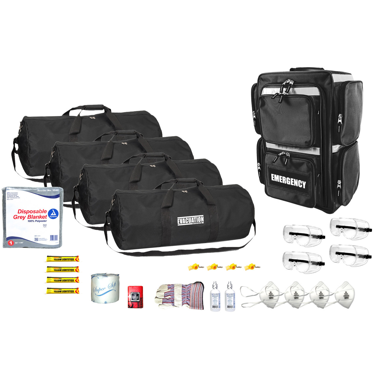 Shop Emergency Evacuation Kit (4-Person)| EmergencyKits.com