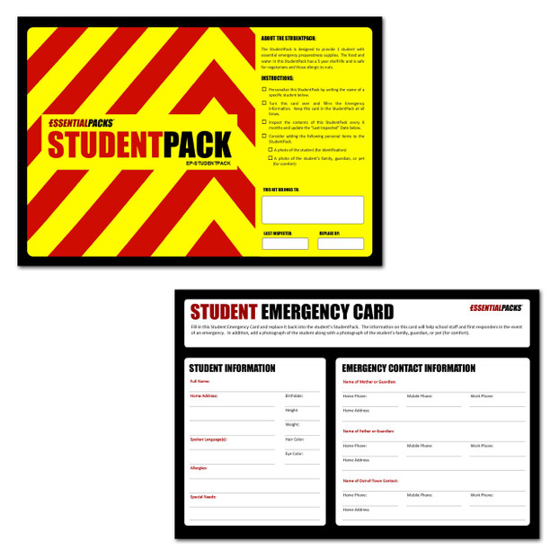 StudentPack Emergency Kit in Resealable Bag (1 Day) - EmergencyKits.com