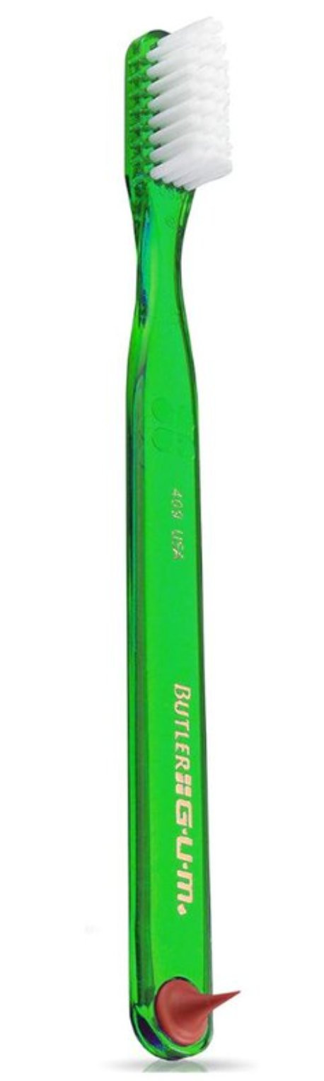 GUM 409 Classic Toothbrush with Rubber Tip – Compact Head, Soft ...