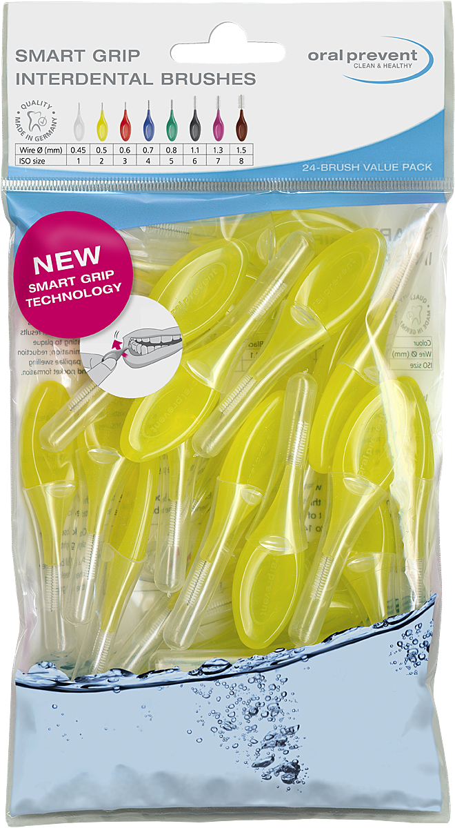 Oral Prevent Soft Smart Grip Brushes - 0.45mm White - 24 Brushes Bulk ...