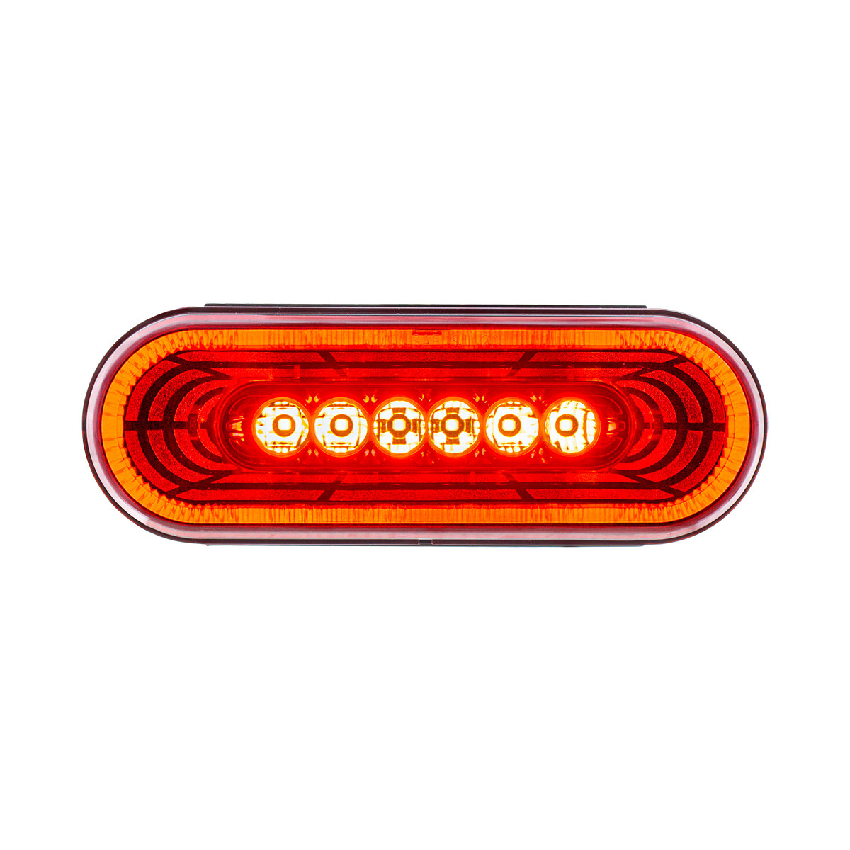 36569 - LED LIGHT OVAL 6IN RED CLEAR - Harbor Truck Parts